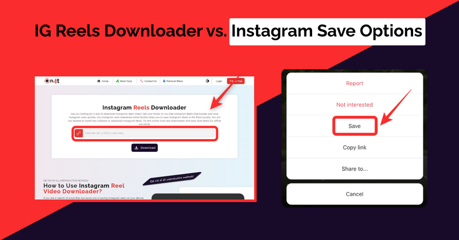 IG Reels Downloader vs. Instagram Save Options