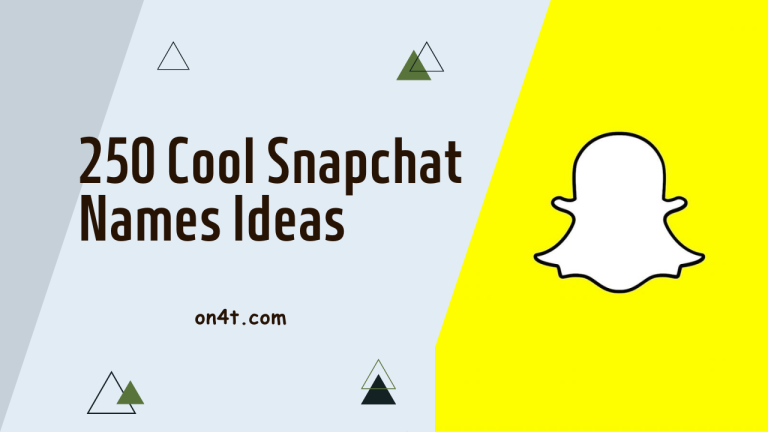 250 Cool Snapchat Names Ideas - On4t