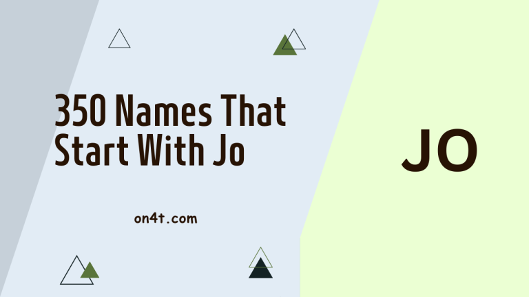 350 Names That Start With Jo - On4t