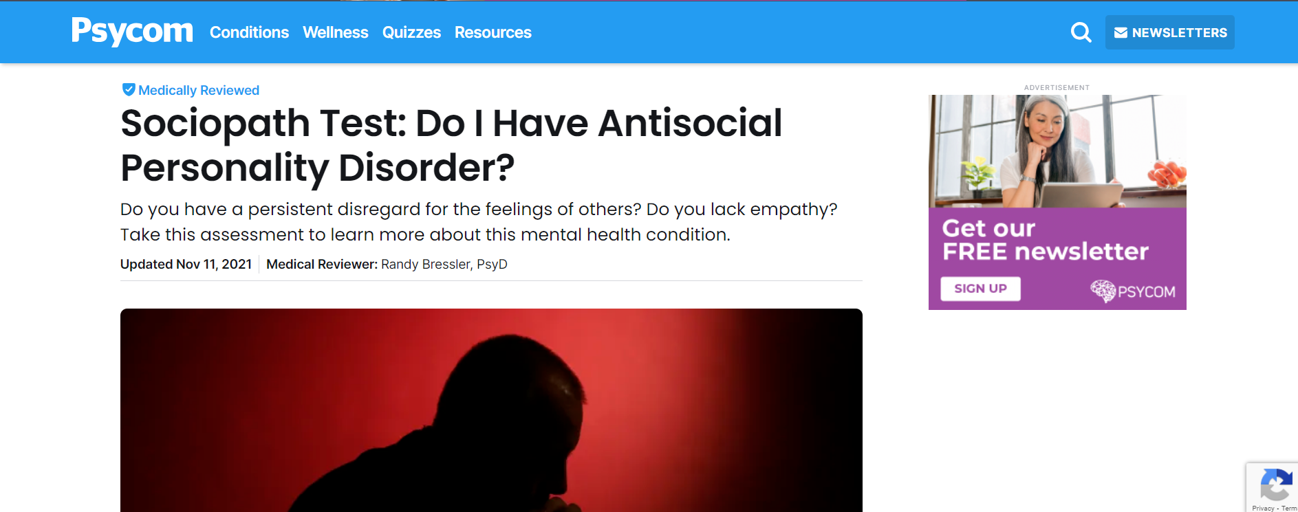 Sociopath Quiz: Do I Have Antisocial Personality Disorder?