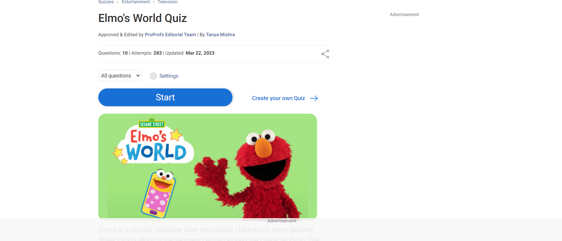 Elmo's World Quiz: MCQs, FAQs, And Interesting Facts - On4t